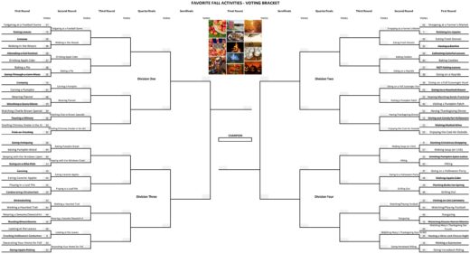 Favorite Fall Activities – Round Two – Voting Brackets